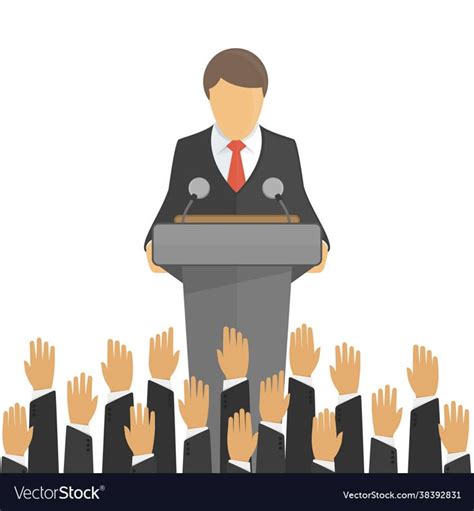 Orator Speaking From Tribune Vector Image On Vectorstock The Orator