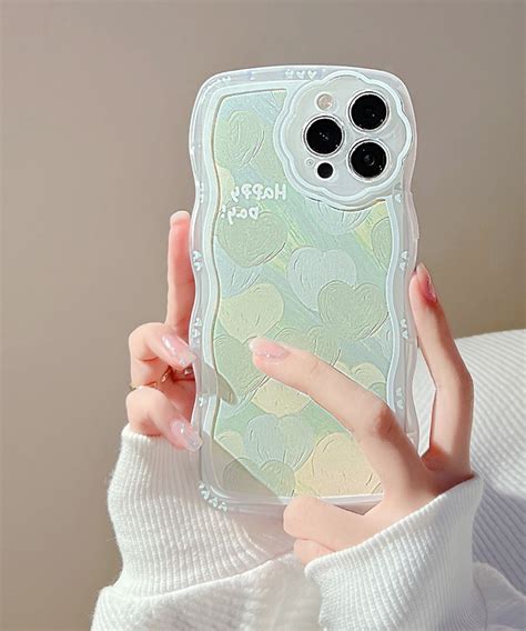 신상ღ 민트 하트 아이폰케이스 파스텔 물결 핸드폰케이스 7 8 Se2 Se3 Xs Max Xr 아이폰 11 12 13 14