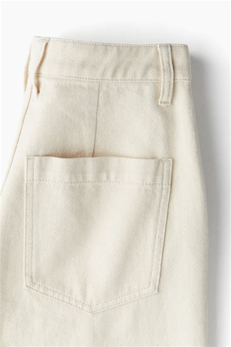 데님 와이드 팬츠 크림색 여성 Handm Kr