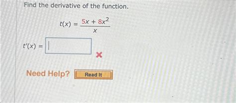 Solved Find The Derivative Of The Chegg