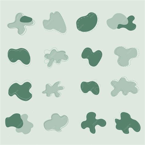Premium Vector Green Abstract Organic Blob Shapes Element