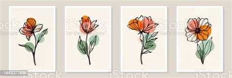 창조적 인 미니멀리스트 나뭇잎 가지와 손으로 그린 낙서 낙서 낙서 꽃 식물이있는 추상 예술 배경 추상적 인 잎 디자인 벽 장식 엽서 포스터 또는 브로셔 낙서 패턴에 대한