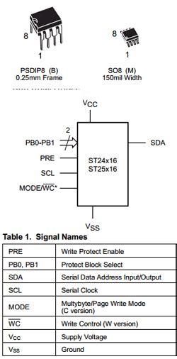 24c16 Datasheet 16k Serial Eeprom Pinout