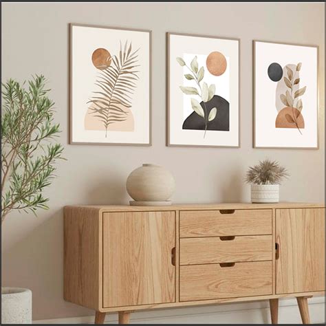 Set De 3 Cuadros Decorativos BT064 Cuadros Modernos Uy