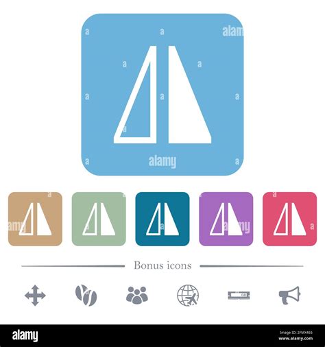 Flip Horizontal White Flat Icons On Color Rounded Square Backgrounds 6 Bonus Icons Included