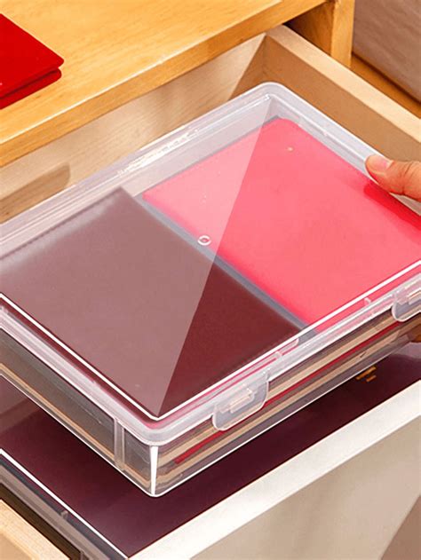 1pc Dust Proof Desktop Document Storage Box A4 Size File Organizer