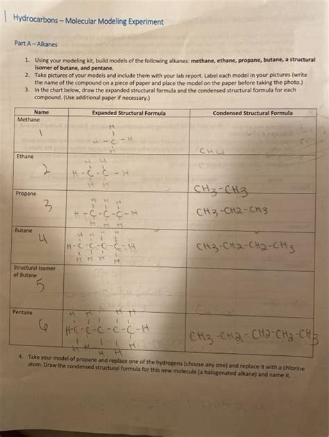 solved hydrocarbons molecular modeling experiment part a