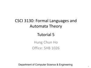 The CYK Algorithm Department Of Computer Science