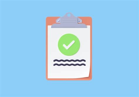 premium photo checkbox d render icon complete contract paper document
