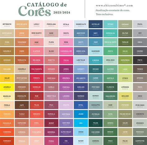 Catálogo de Cores