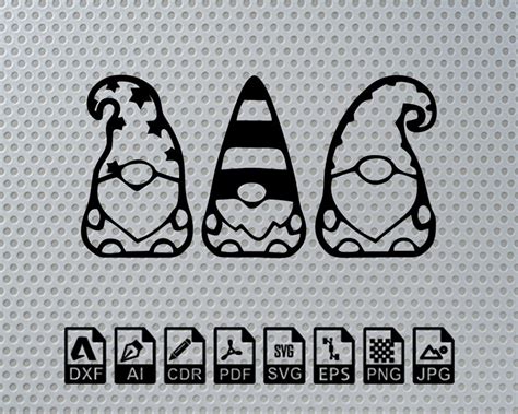 Garden Gnomes Dwarf Laser Cut Dxf Svg Glowforge Files Wall Art Sticker