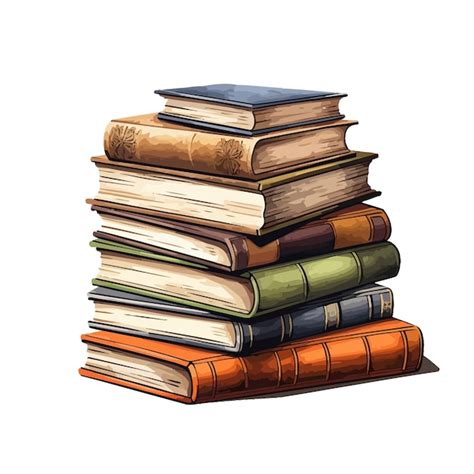 Stack Of Books Isolated Vector Premium AI Generated Vector
