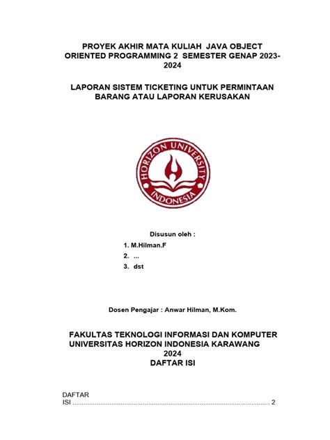 Laporan Tugas Akhir Mata Kuliah Java Oop2 Pdf Komputer