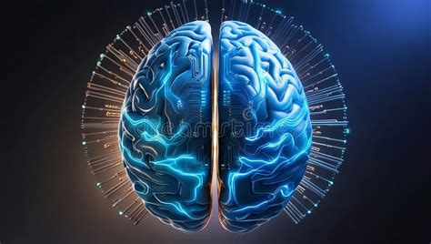 Human Brain Illuminated By Glowing Circuits Representing The Future Of Ai Powered Intellect And