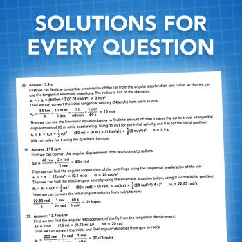 Physics 1 Circular Rotational Motion Practice Problems Solutions