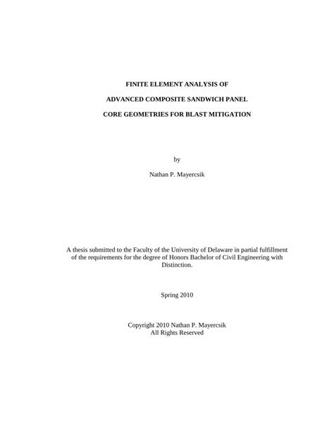 Pdf Finite Element Analysis Of Advanced Composite Sandwich Dokumentips