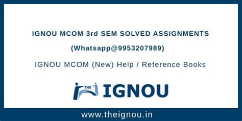 ignou mcom 3rd semester solved assignment 2025