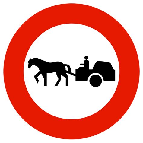 Panneau Dinterdiction Accès Interdit Aux Véhicules à Traction Animale B9c