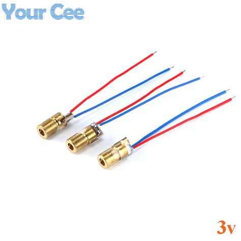 10pcs 650nm 6mm 3v 5mw Laser Dot Diode Module Red Copper Head Laserse