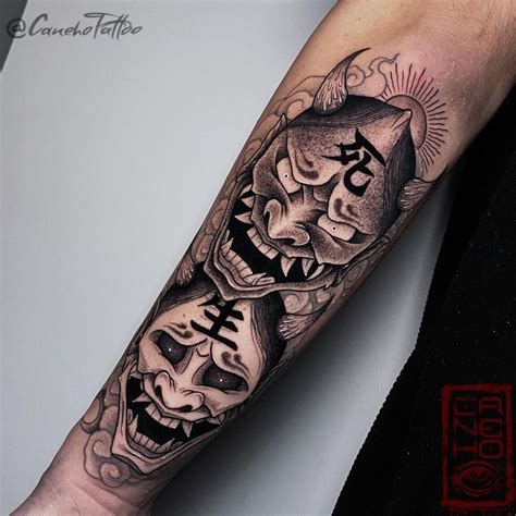 Samurai Maske Tattoo Hannya Maske Tattoo Samurai Tattoo Sleeve Oni