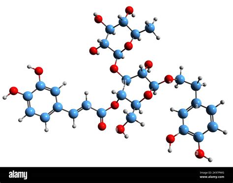 3d Image Of Verbascoside Skeletal Formula Molecular Chemical