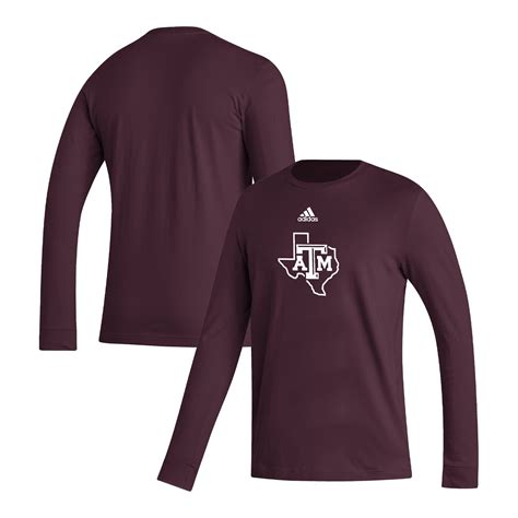 Mens Adidas Maroon Texas Aandm Aggies Locker Logo Fresh Long Sleeve T Shirt