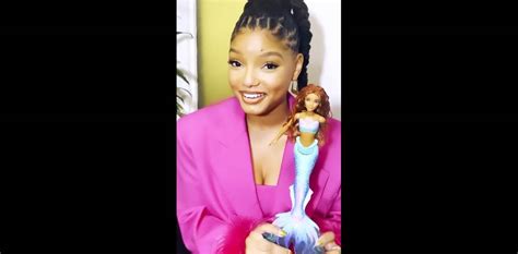 Halle Baileys Reaction To The Little Mermaid Doll Designed After Her