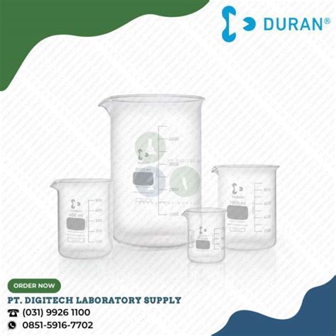 Promo Gelas Piala Duran 1000ml 1l Beaker Glass Gelas Beker Low Form
