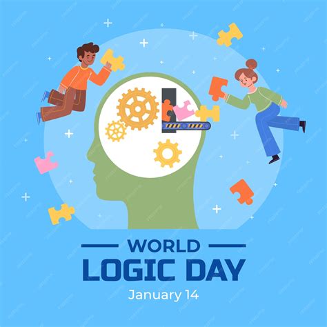 Premium Vector Flat World Logic Day Illustration