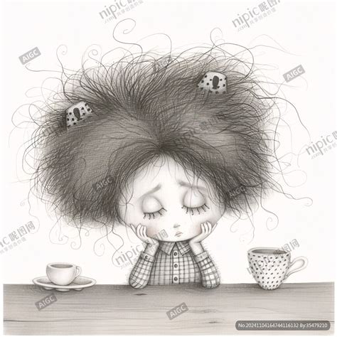 Ai创作图乱糟糟头发的女孩 手绘奶茶女孩 手绘米线女孩 卡通娃娃插画 午后的小女孩插画 小女孩系列插画 发根宝宝 喝奶茶的卡通女孩 小刺猬插画 头发怪怪的 萌娃插画 杯子卡通女孩图案 悠闲的小