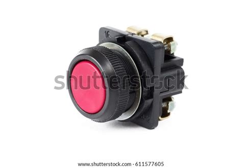 Red Push Button Switch On White Stock Photo 611577605 Shutterstock