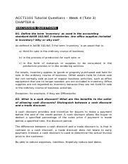 ACCT1101 Tutorial Questions Wk 4 Docx ACCT1101 Tutorial Questions