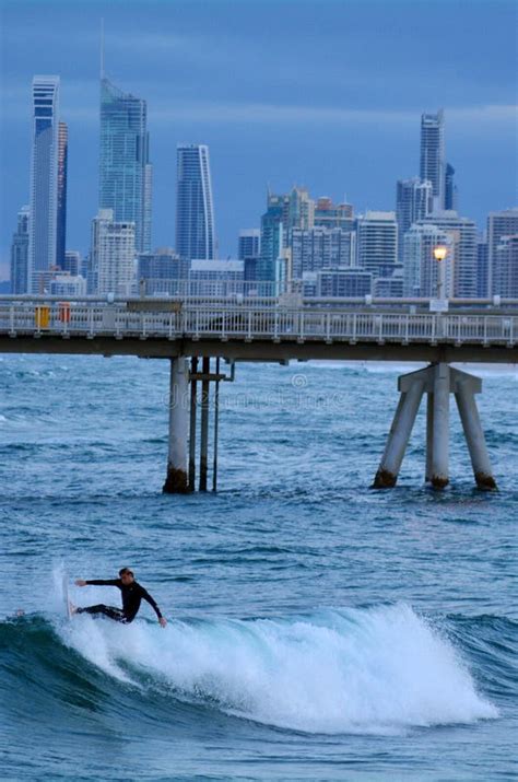 Surfers In Surfers Paradise Queensland Australia Editorial Photo