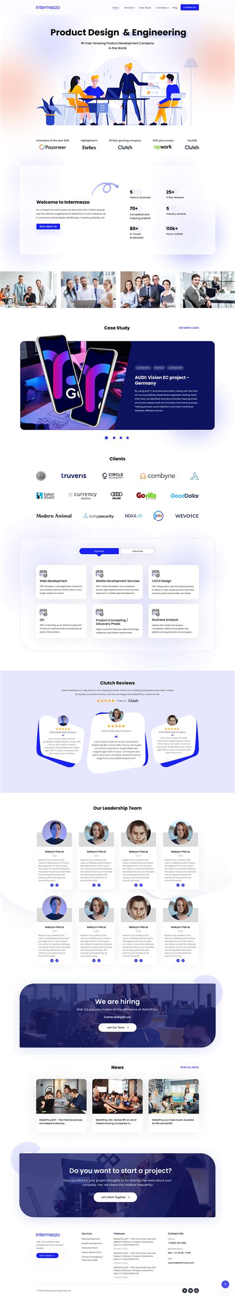 Project Management Landing Page On Behance