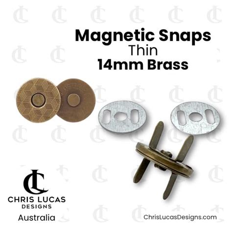 Magnetic Snaps 14mm Brass Thin Chris Lucas Designs