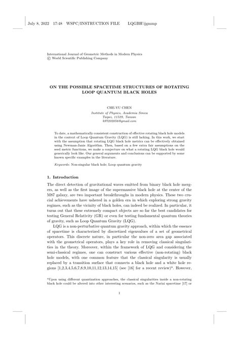 Pdf On The Possible Spacetime Structures Of Rotating Loop Quantum Black Holes