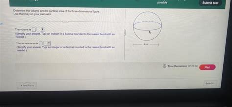 [solved] On Determine The Volume And The Surface Area Of T