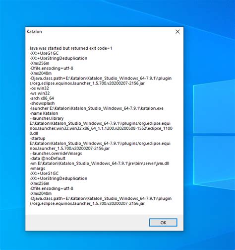 Error While Opening Katalon Studio Bugs Report Katalon Community