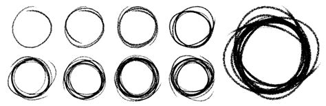 스케치 드로잉을 사용하여 손으로 그린 서클 세트 낙서 서클 라인 낙서 원형 로고 디자인 요소 벡터 손으로 그린 프레임 개체 그룹에 대한 스톡 벡터 아트 및 기타 이미지