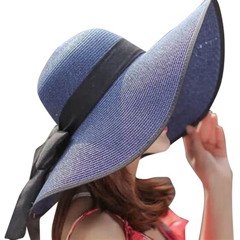 Buy Women Summer Beach Hat Big Brim Straw Hat Sun