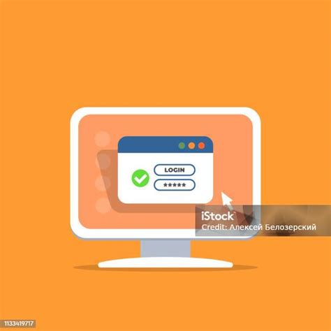 Formulir Otorisasi Di Komputer Layar Ilustrasi Stok Unduh Gambar