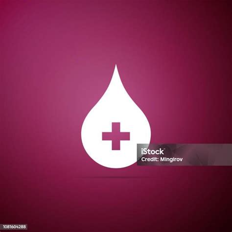 Bloed Drop Pictogram Geïsoleerd Op Paarse Achtergrond Doneren Druppel