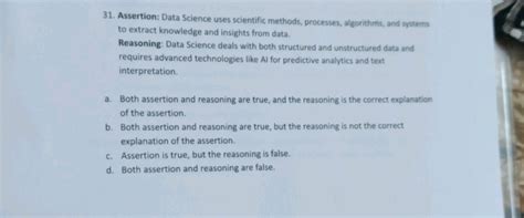 31 Assertion Data Science Uses Scientific Studyx