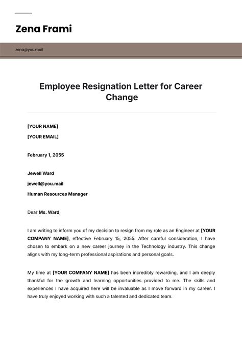 Involuntary Resignation Letter Sample