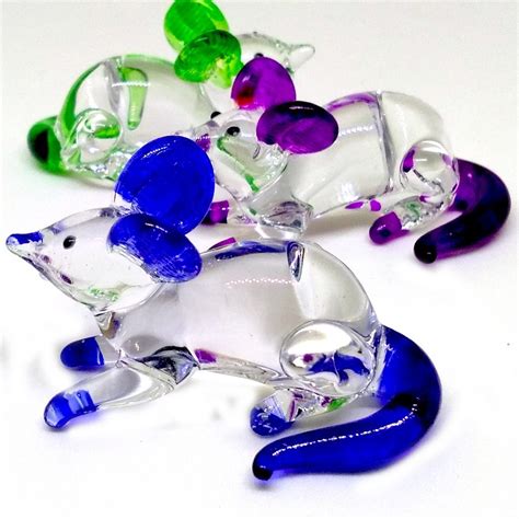 Glass Mouse Blue Palmy Bird
