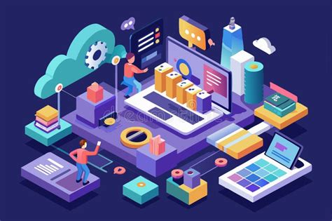 A Vibrant Isometric Illustration Depicts A Customizable Website Setup
