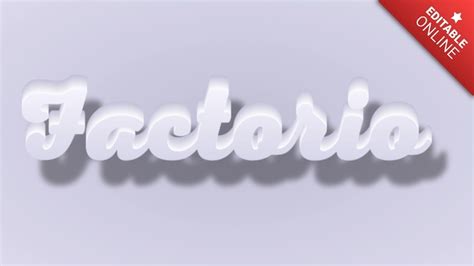 Factorio White Cream 3d Text Effect Generator