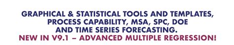 Sigmaxl Lean Six Sigma Statistical Tools