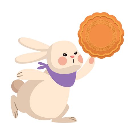 Mid Autumn Rabbit With Mooncake 10528995 Vector Art At Vecteezy