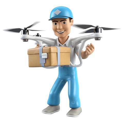 รูปจัดส่งโดยใช้ภาพประกอบตัวละคร 3 มิติของโดรน Png 3d อักขระ การ์ตูนภาพ Png สำหรับการดาวน์โหลดฟรี